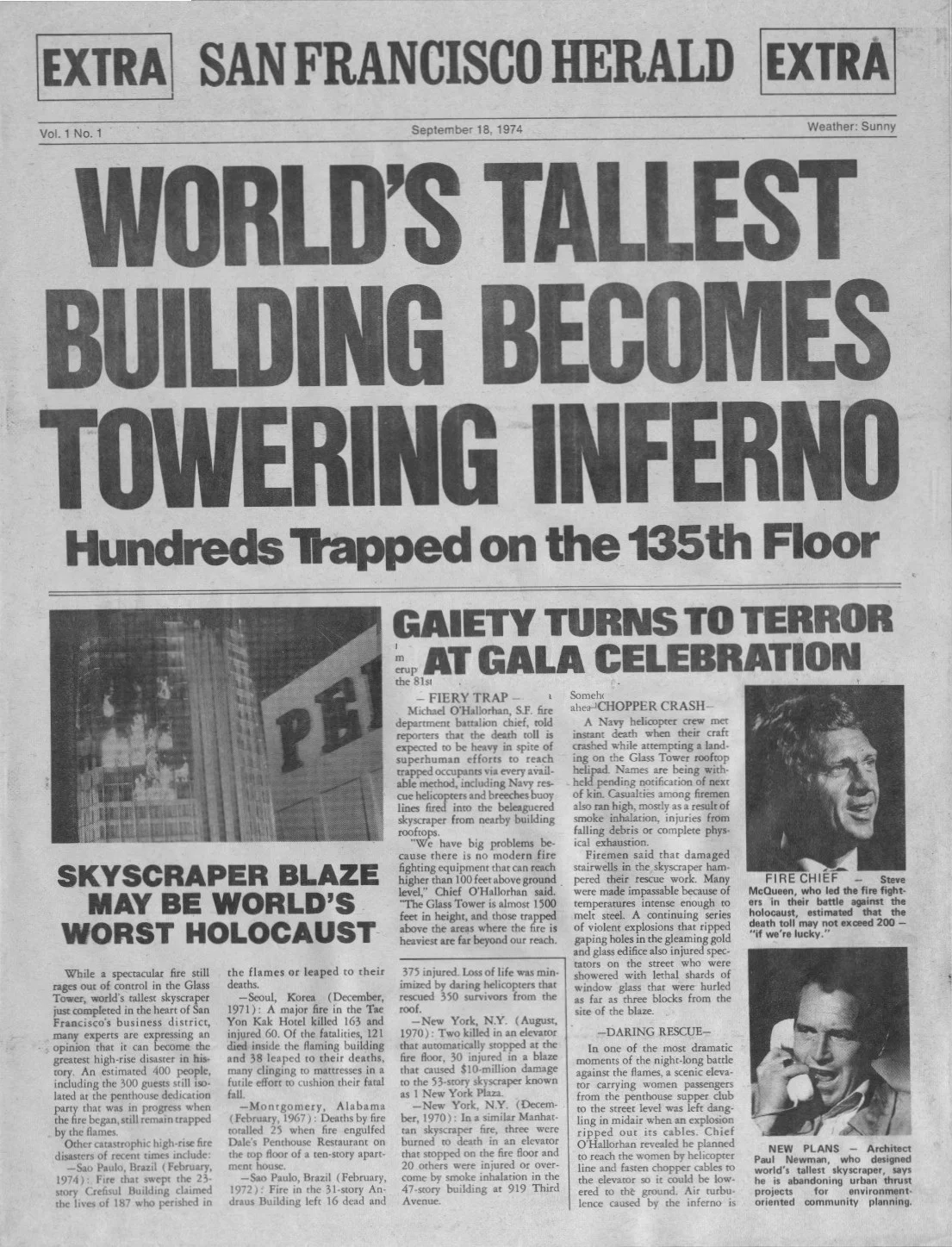 Tower-ing Fiction #9: Glass Tower, The Towering Inferno (1974) — The ...