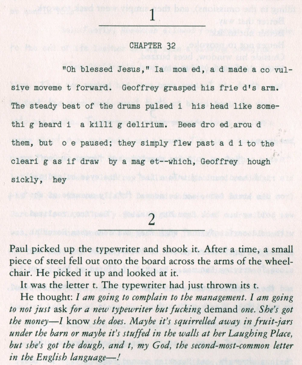 On the Page: Paul Sheldon's Typewriter in Misery (1987) — The Vault of ...