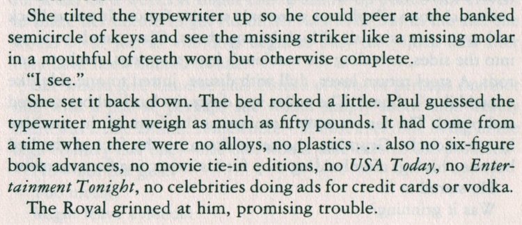 On the Page: Paul Sheldon's Typewriter in Misery (1987) — The Vault of ...