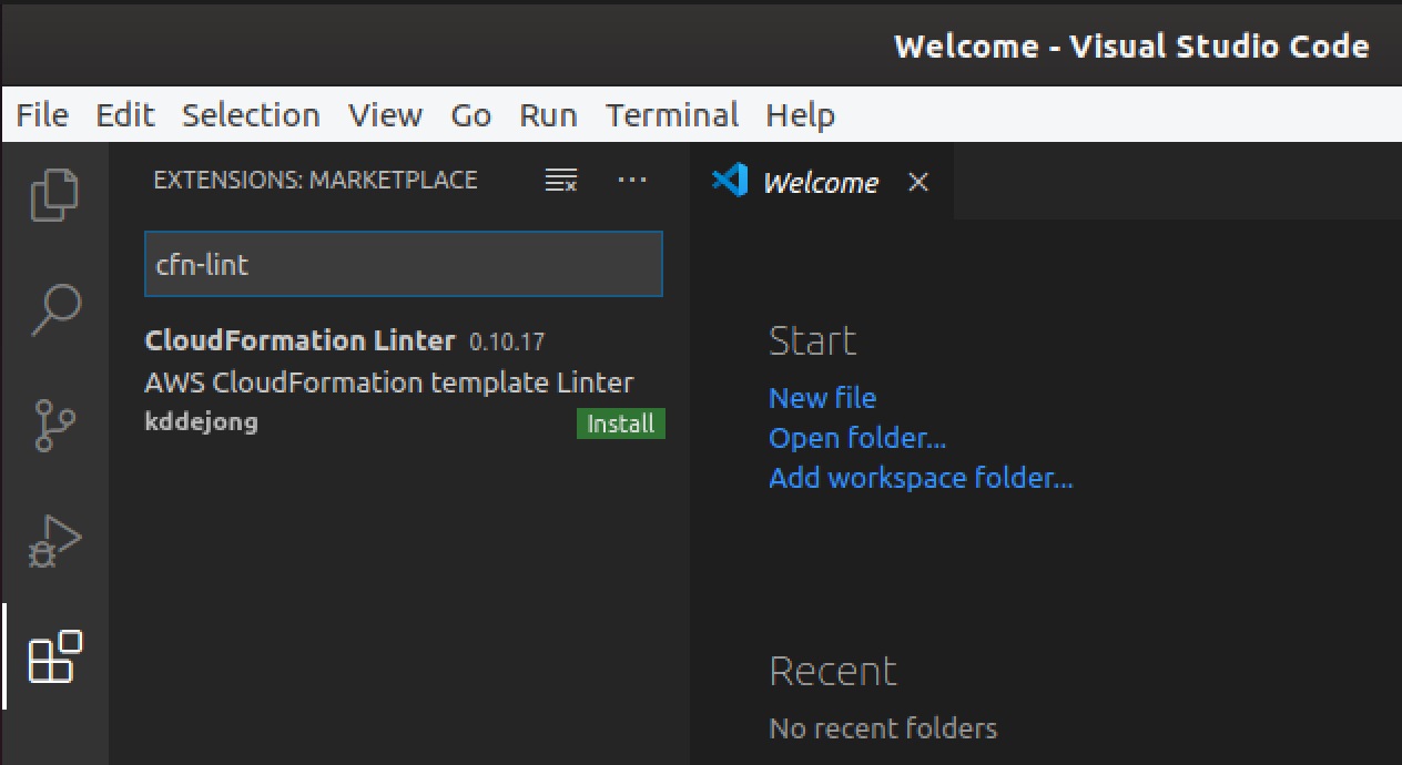 How To - Install the CFN-LINT CloudFormation Extension for Microsoft Visual Studio Code — Not ...