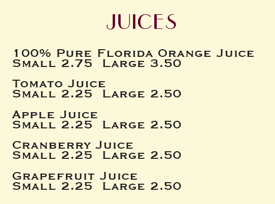 Beverages — Hi-View Restaurant