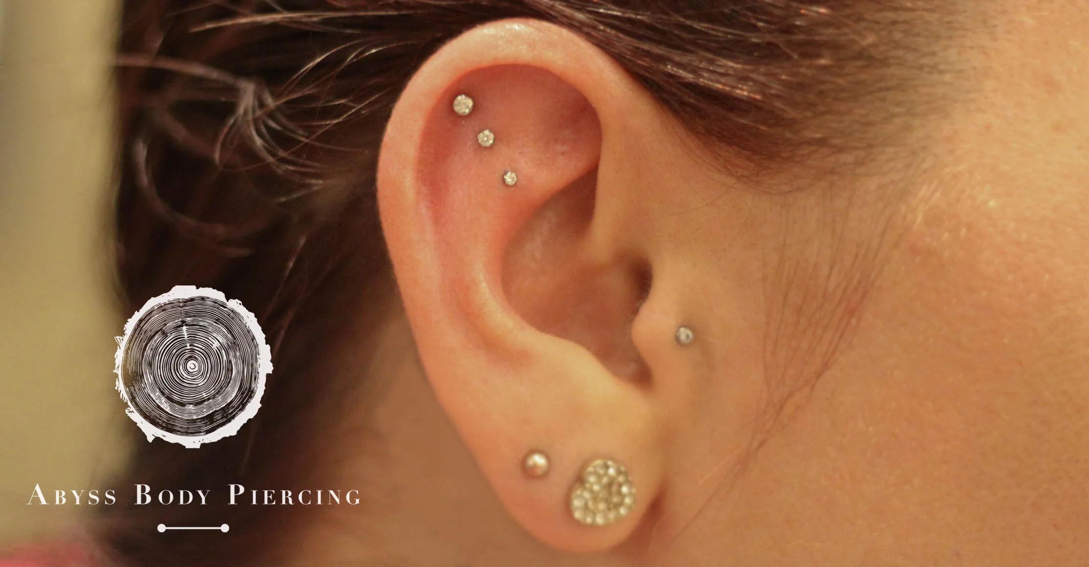 Triple Flat Helix Piercing