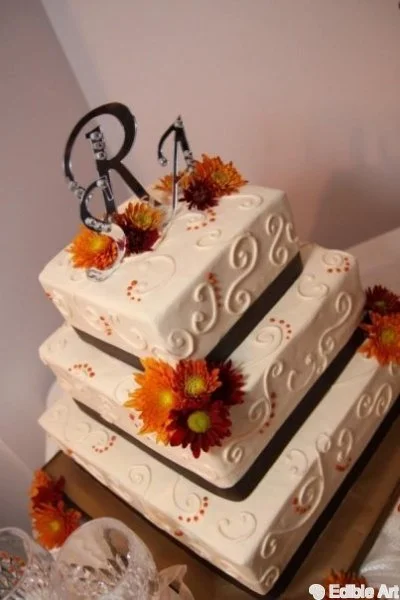 Square Fall Wedding Cakes
