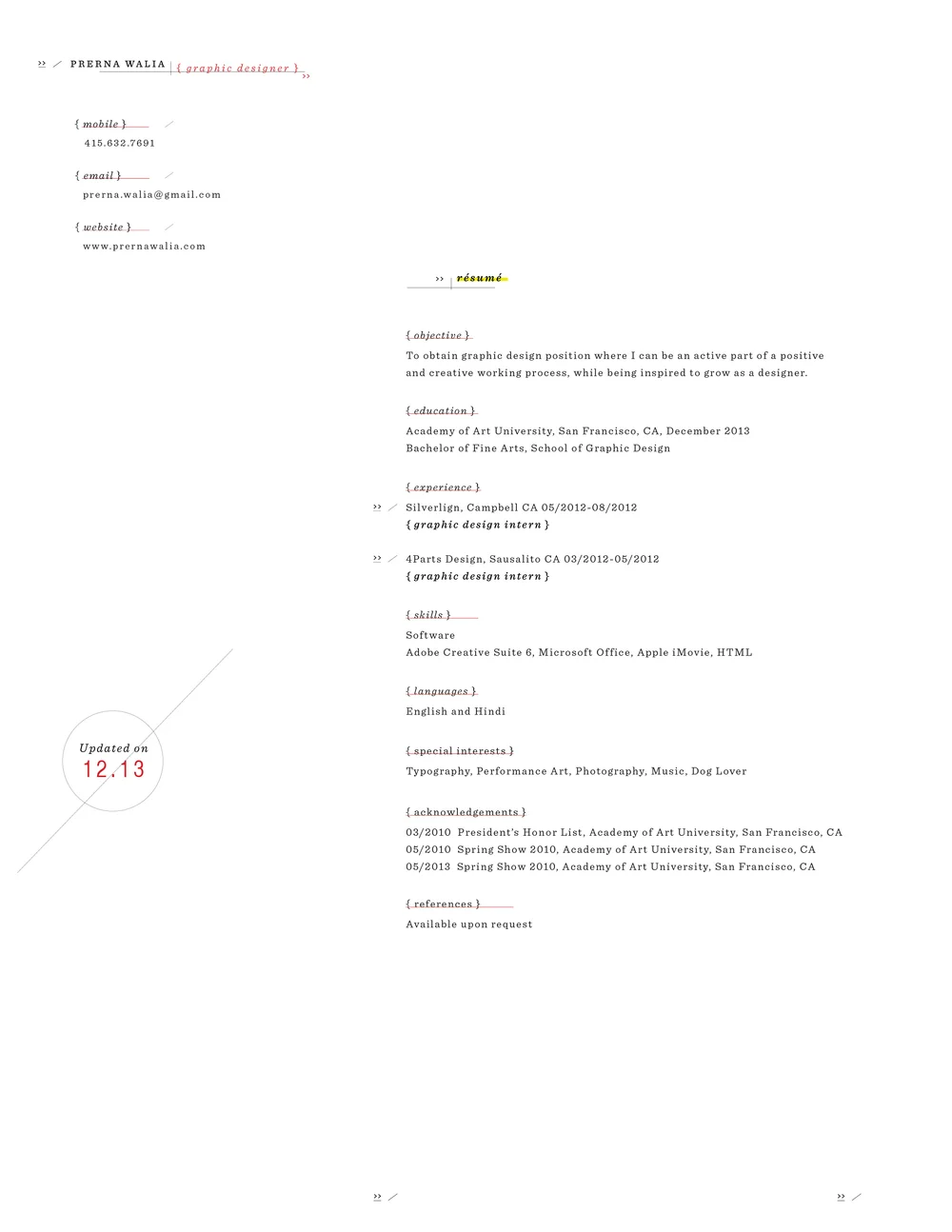 Resume — Prerna Walia