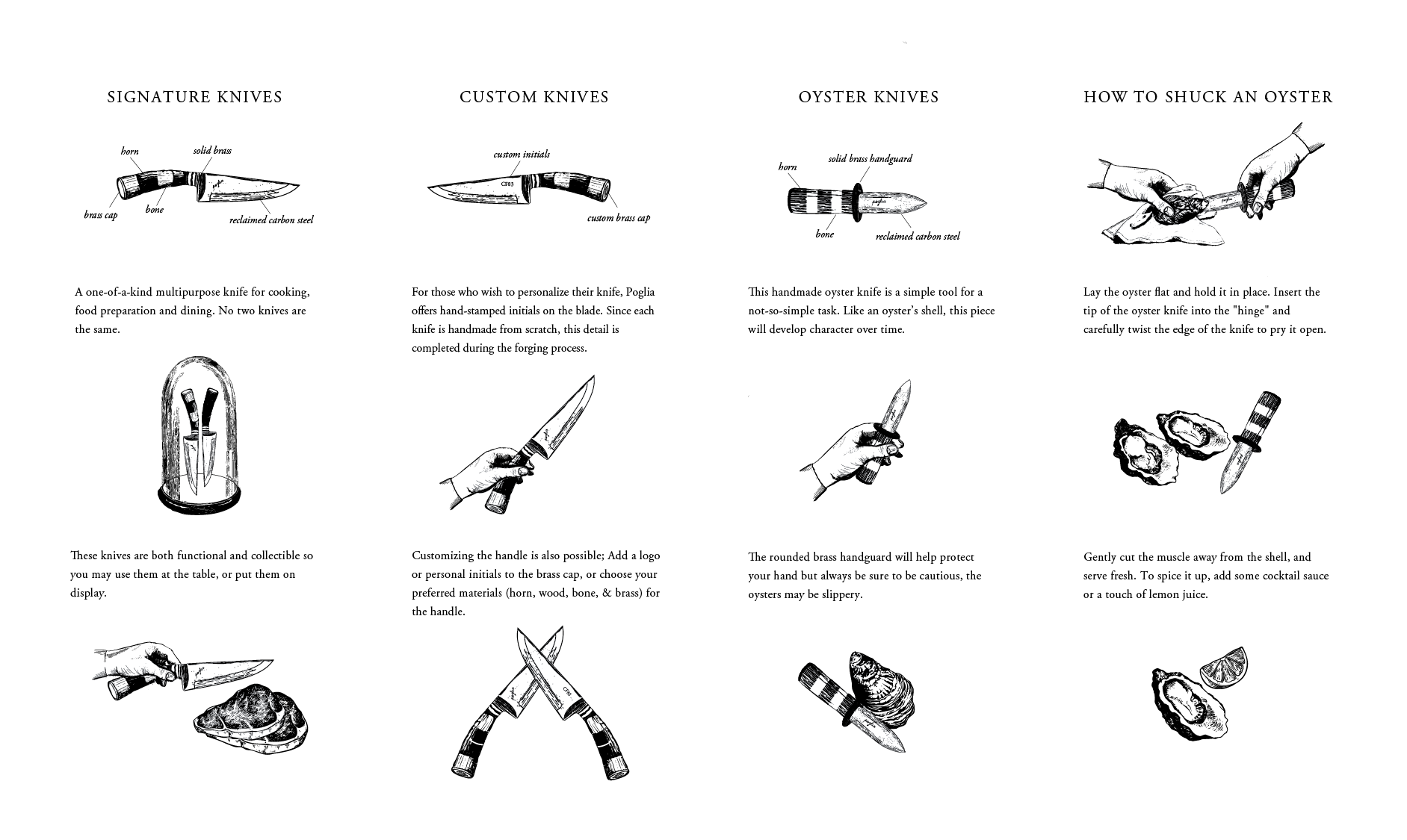 Poglia limited batches of collectable goods, handcrafted kitchen knives ...