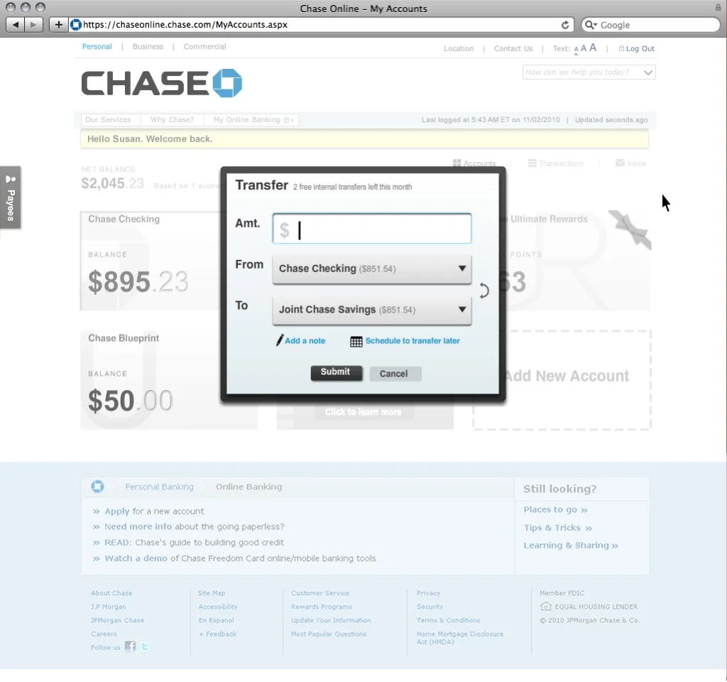 Chase Online Banking — designbivouac | Danny Stillion