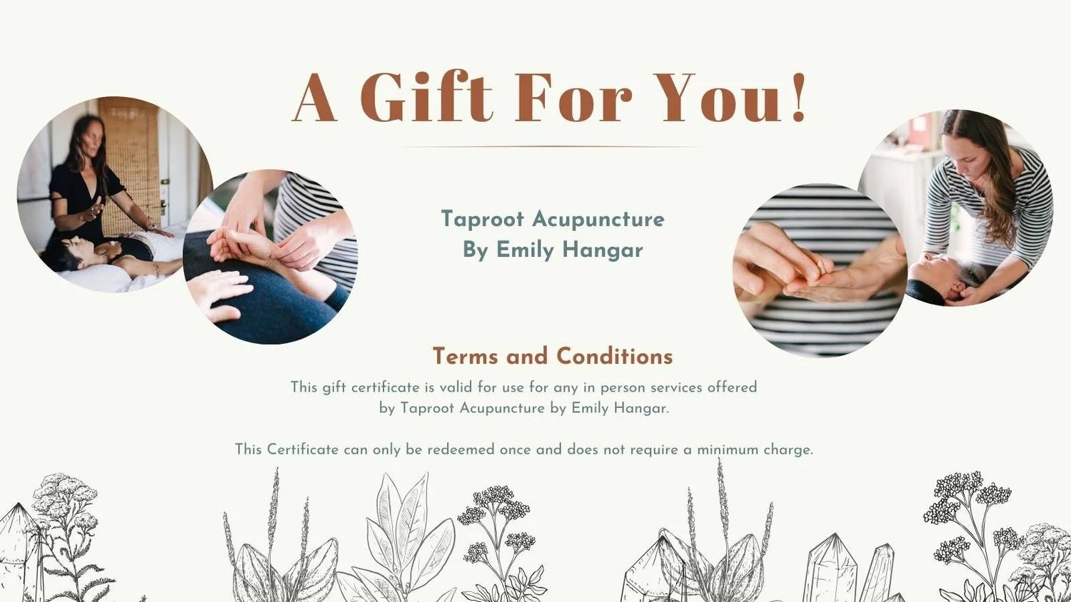 Taproot Acupuncture Gift Certificate — Emily Hanger