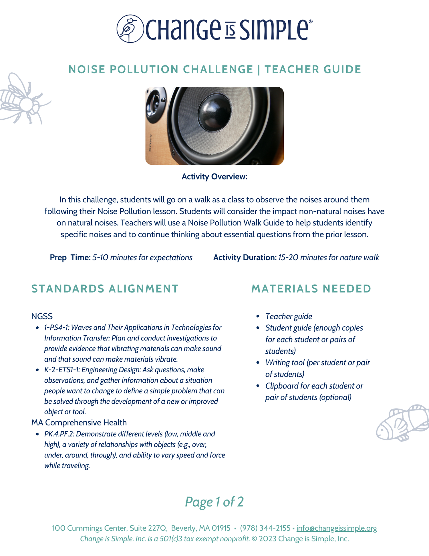 Lesson: Noise Pollution — Change is Simple