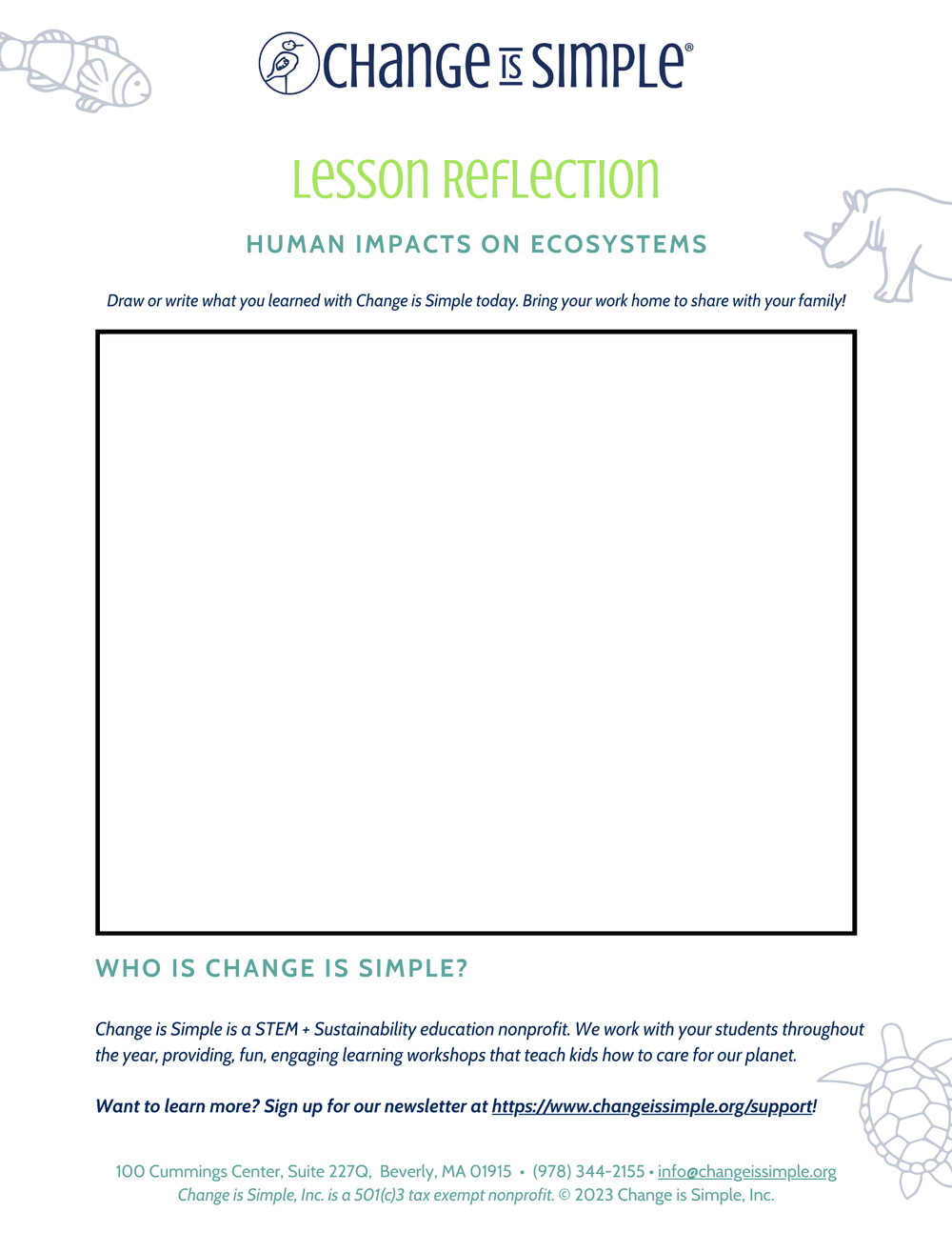 Lesson: Ecosystems — Change is Simple