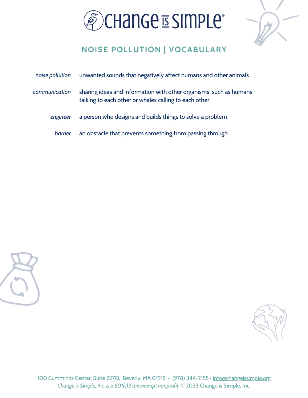 Lesson: Noise Pollution — Change is Simple