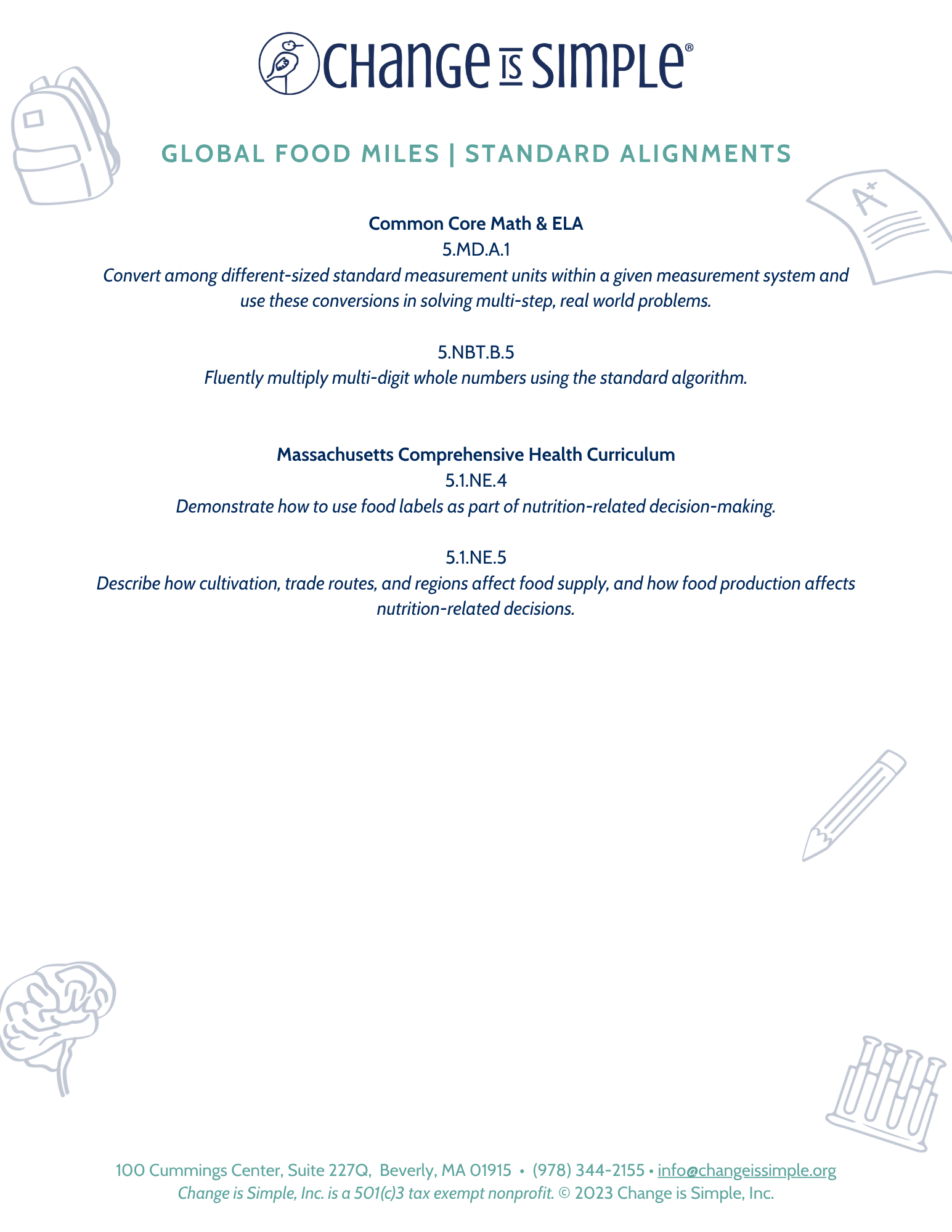 Lesson: Food Miles — Change is Simple