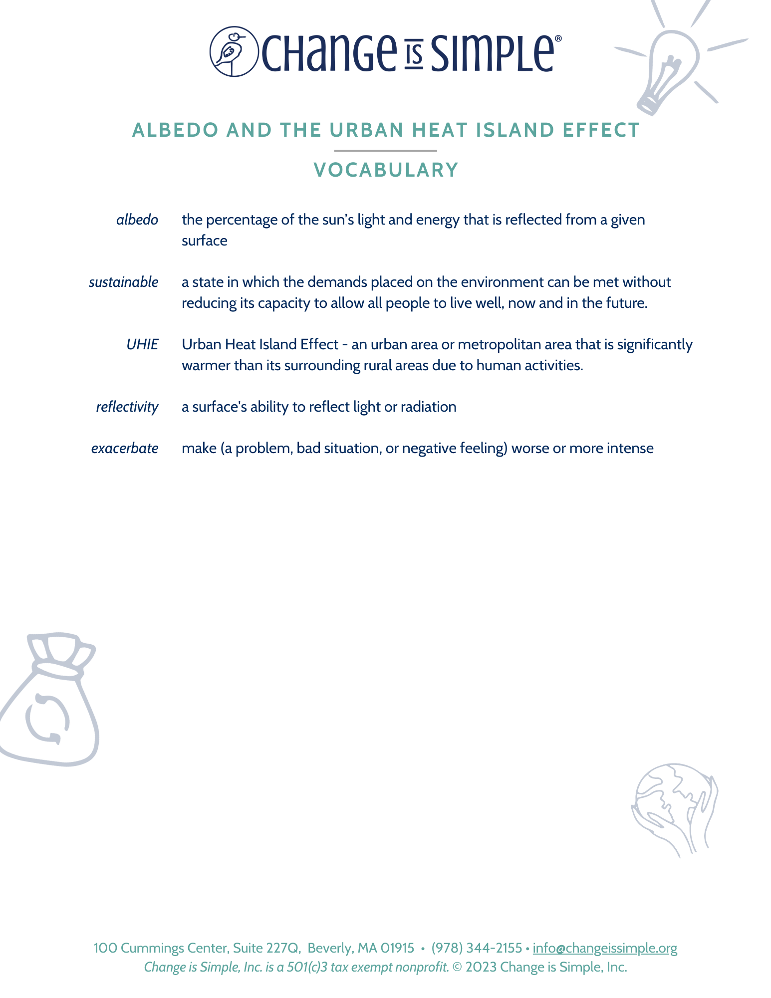 Lesson: Albedo — Change is Simple