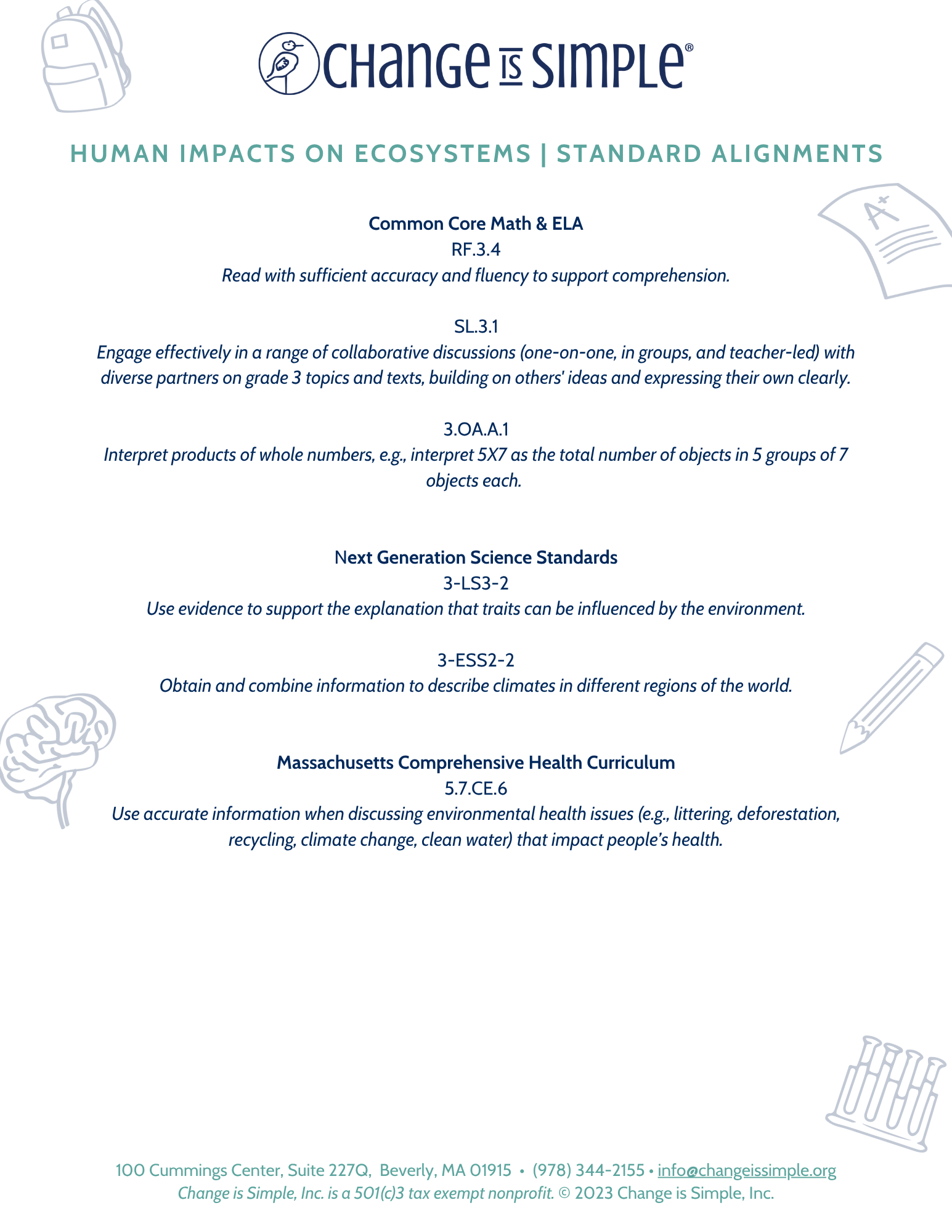 Lesson: Ecosystems — Change is Simple