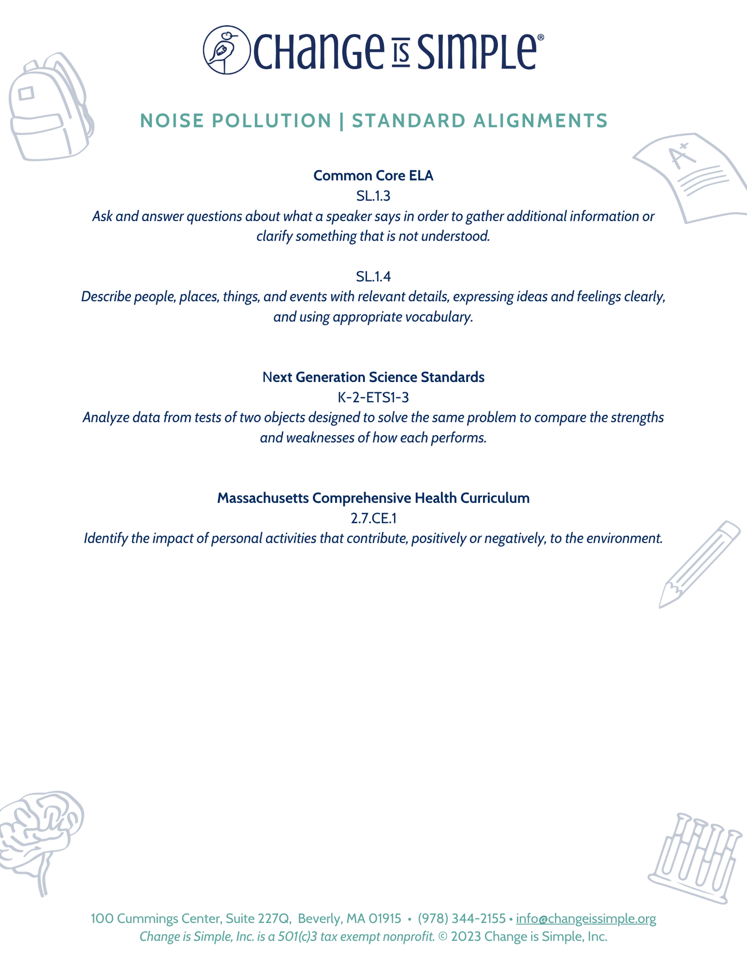 Lesson: Noise — Change is Simple