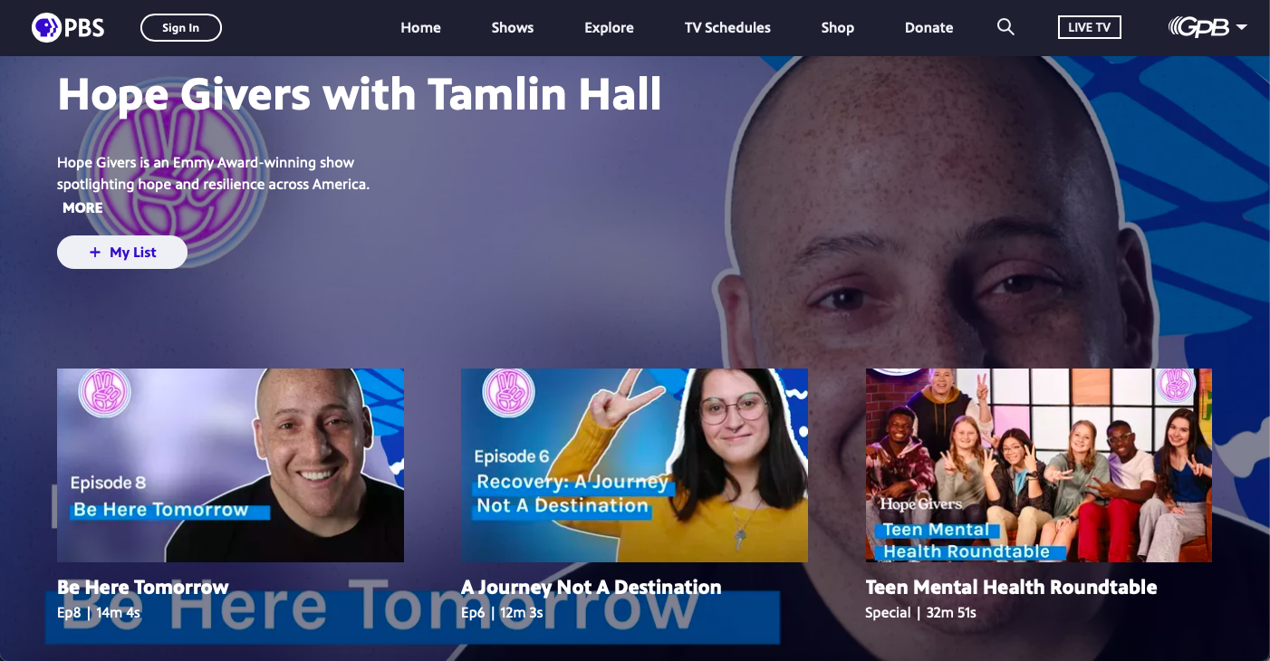 Hope Givers TV — HOPE GIVERS