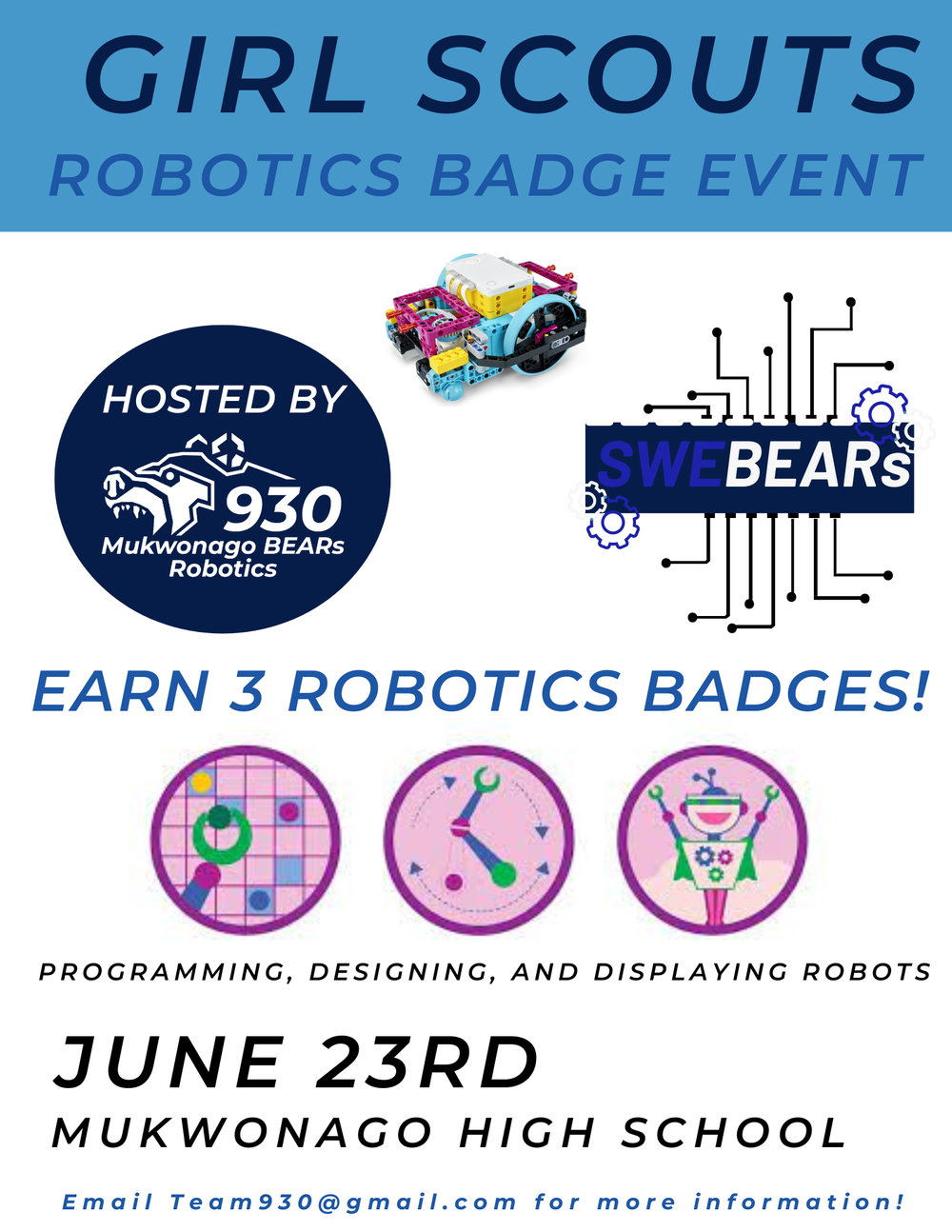 Girl Scouts Robotics Badge Event — Team 930