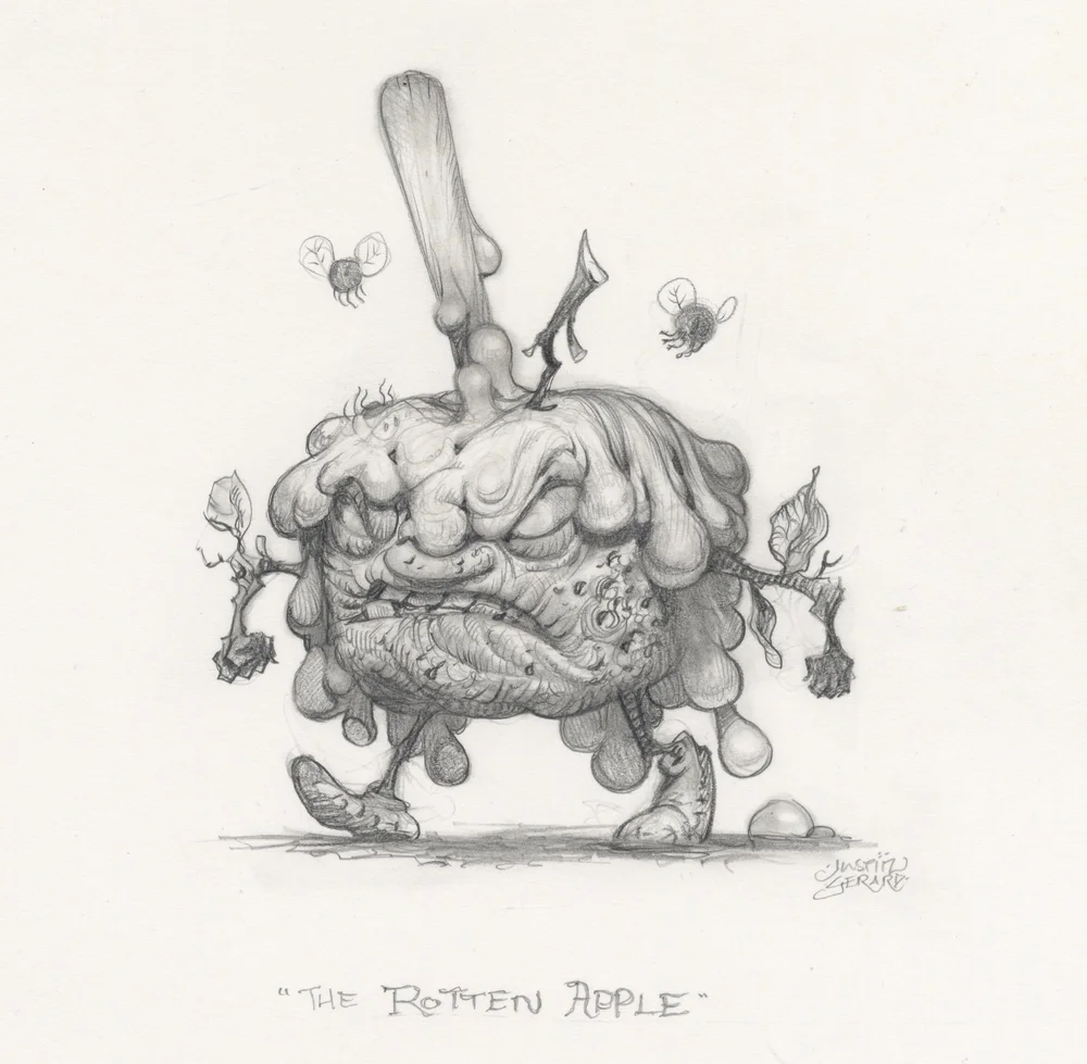 Rotten Apple Drawing