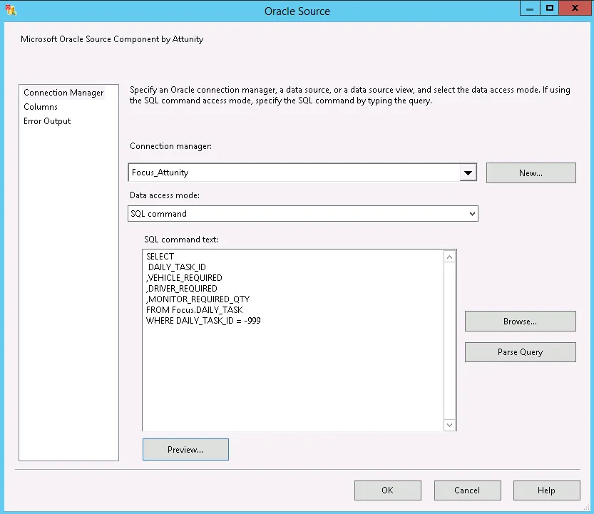 How To Parameterize A Source Query In Ssis Using Attunity Connector For Oracle — Sql Chick