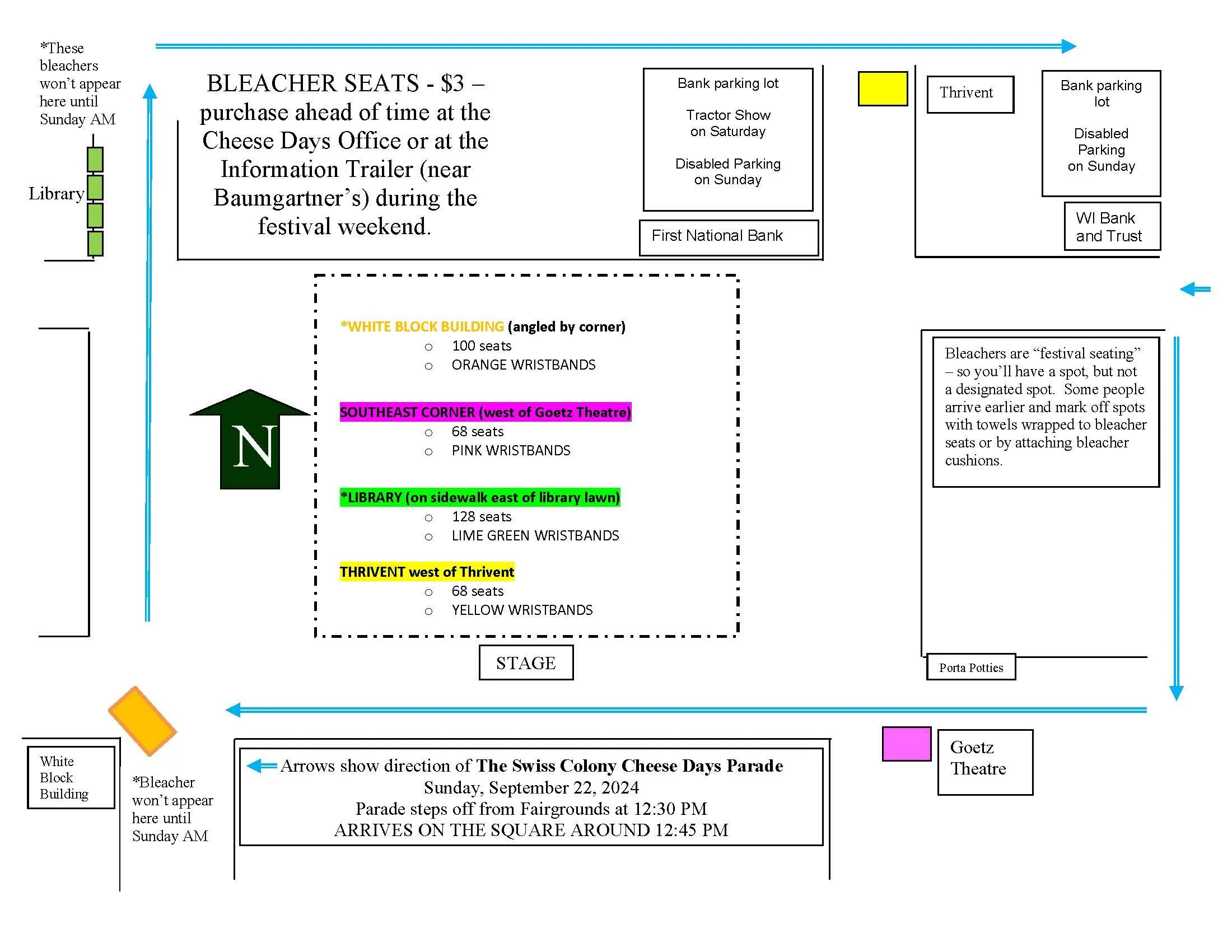 Bleacher Seats - Reserve for Parade — CHEESE DAYS