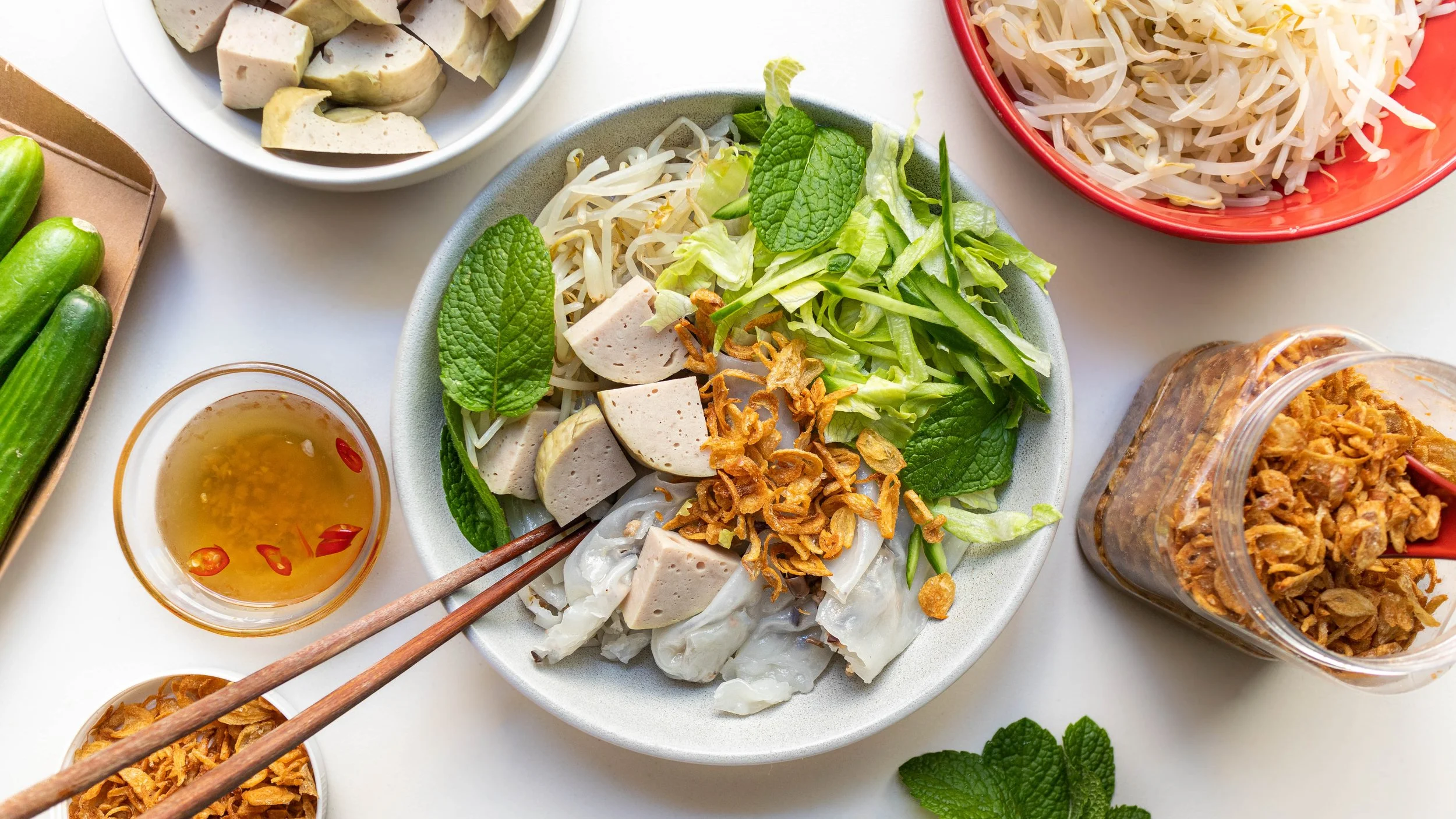 Vietnamese Steamed Rice Rolls (Banh Cuon) — Vicky Pham