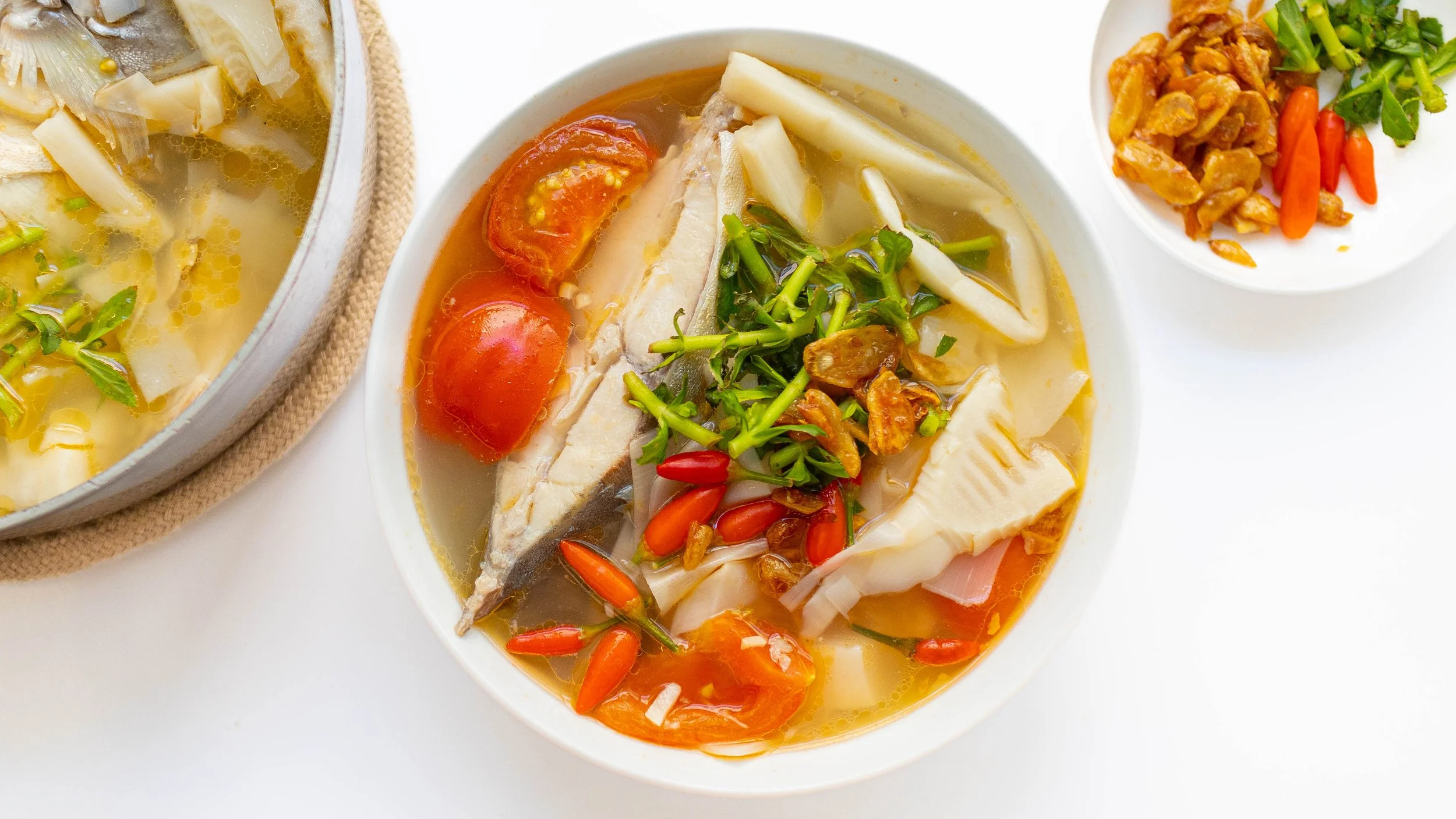 Pompano Fish and Sour Bamboo Soup (Canh Ca Chim Mang Chua) — Vicky Pham
