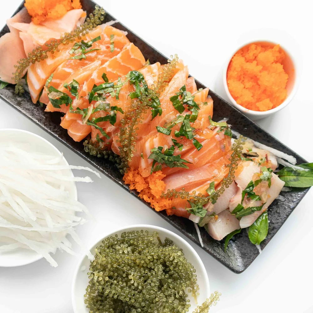 Thai-style Raw Fish Sashimi Salad with Spicy Fish Sauce Dressing ...