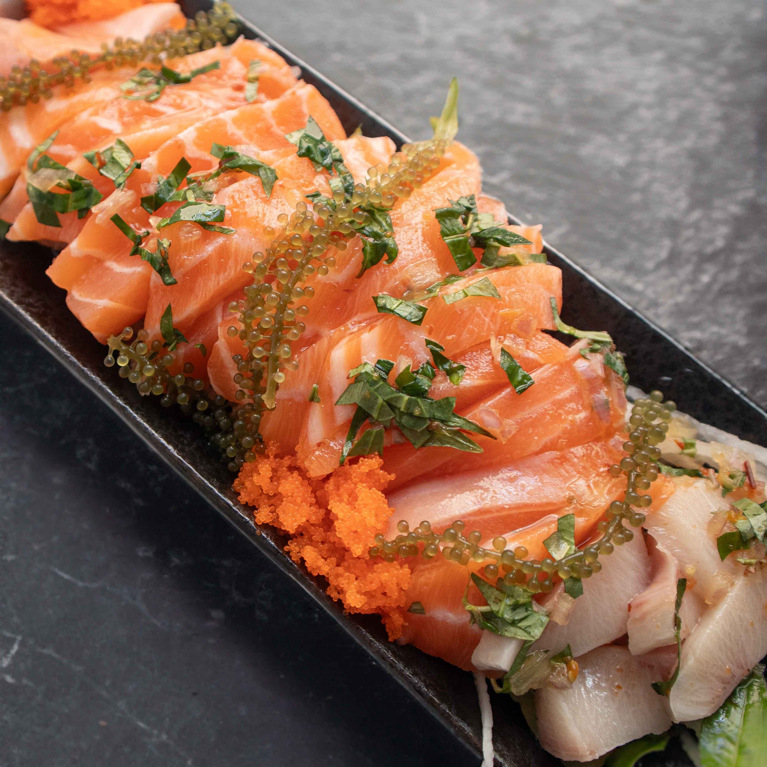 Thai-style Raw Fish Sashimi Salad with Spicy Fish Sauce Dressing ...