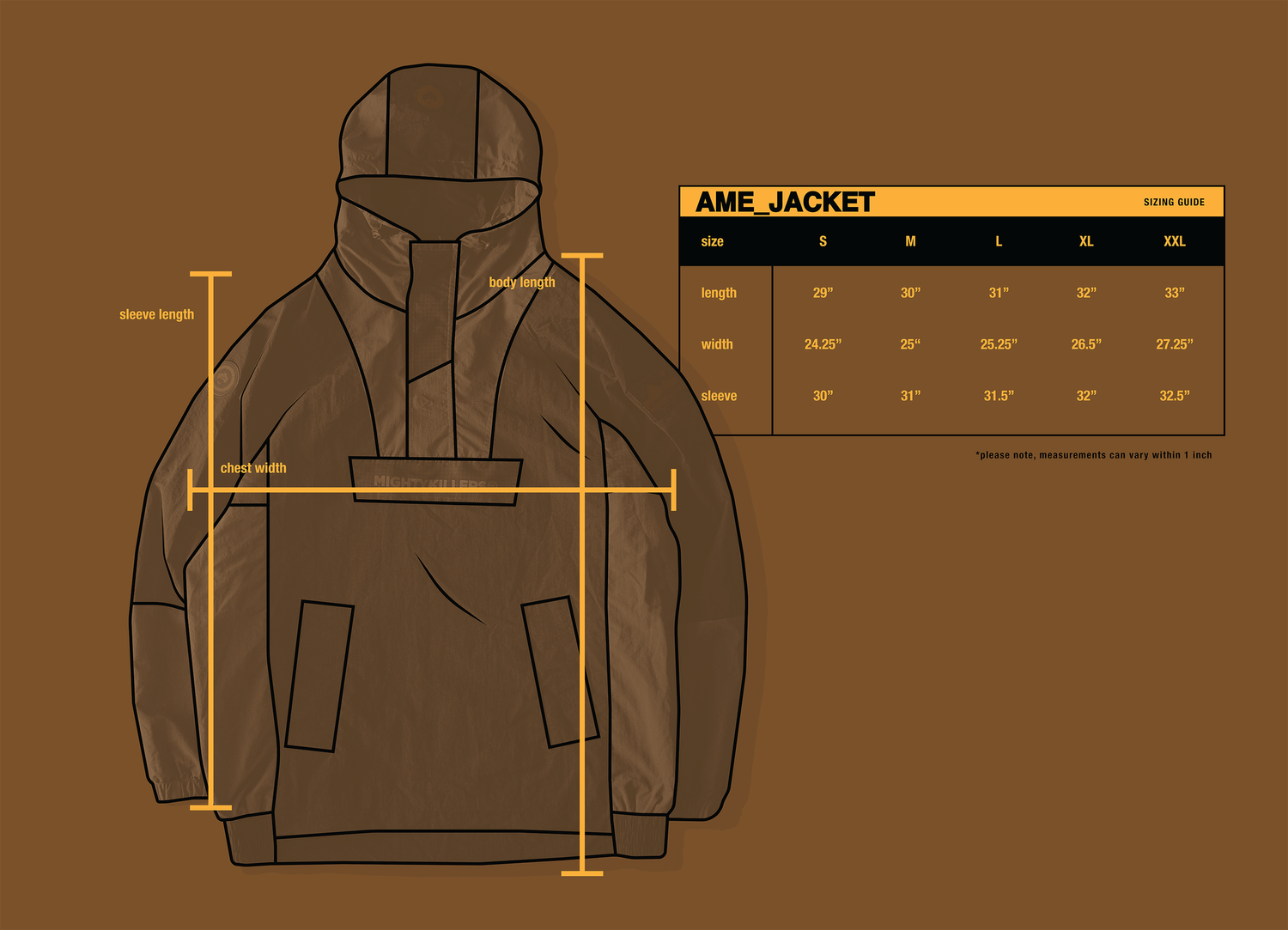 AME SIZE GUIDE — MIGHTYKILLERS®