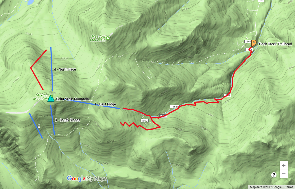 Saint Vrain Mountain — Front Range Ski Mountaineering