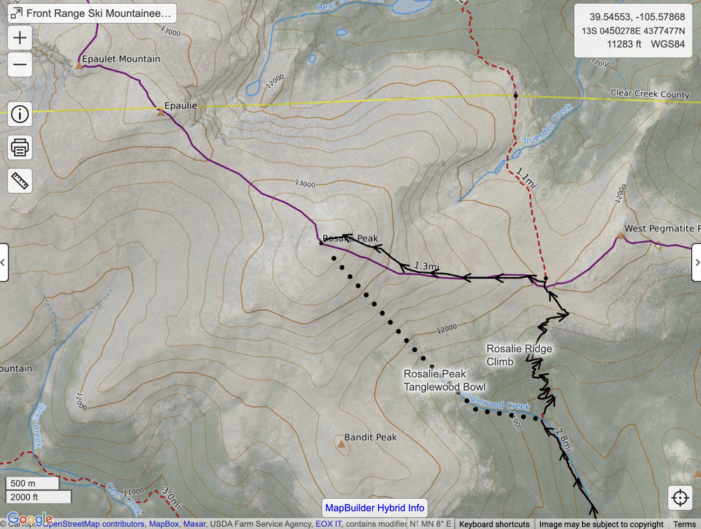 Rosalie Peak — Front Range Ski Mountaineering
