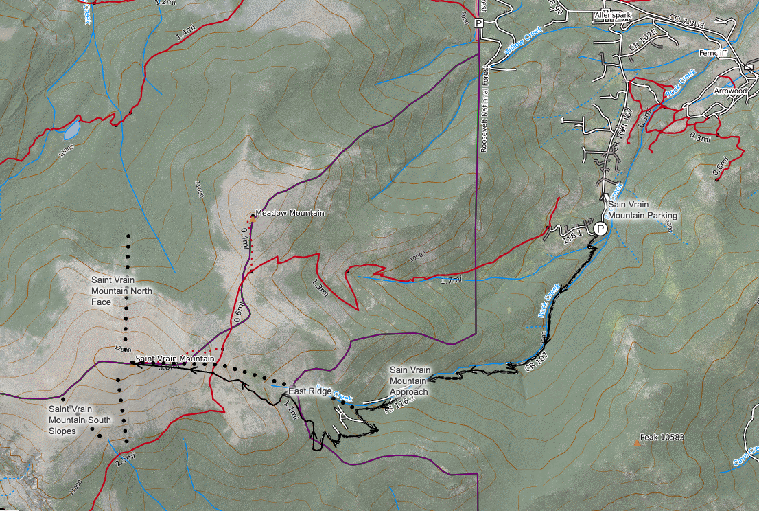 Saint Vrain Mountain — Front Range Ski Mountaineering