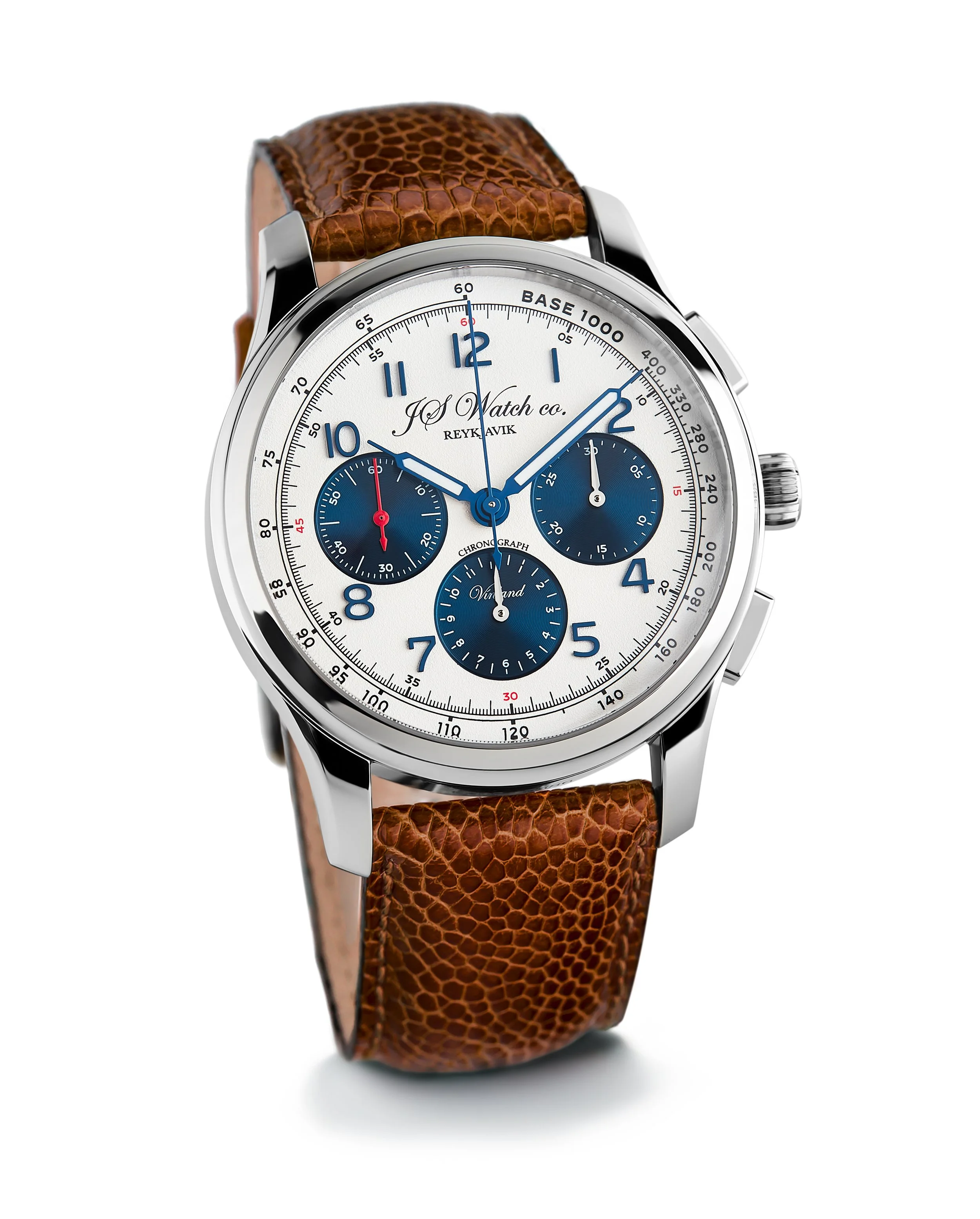 JS Watch Company Reykjavik — Vínland Chronograph Tachymeter - White/Blue