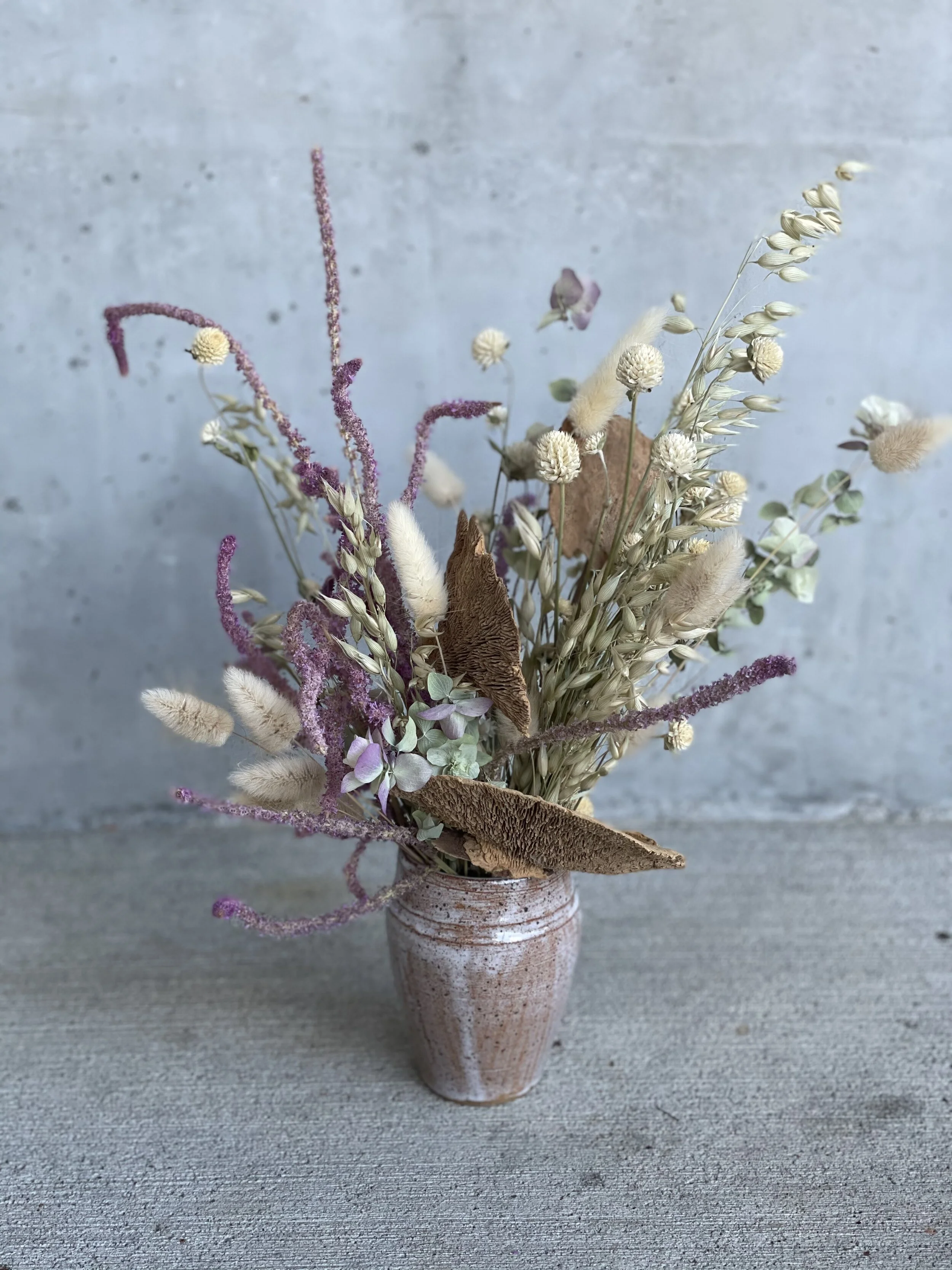 Everlasting flowers in handmade pottery — Bond in Bloom
