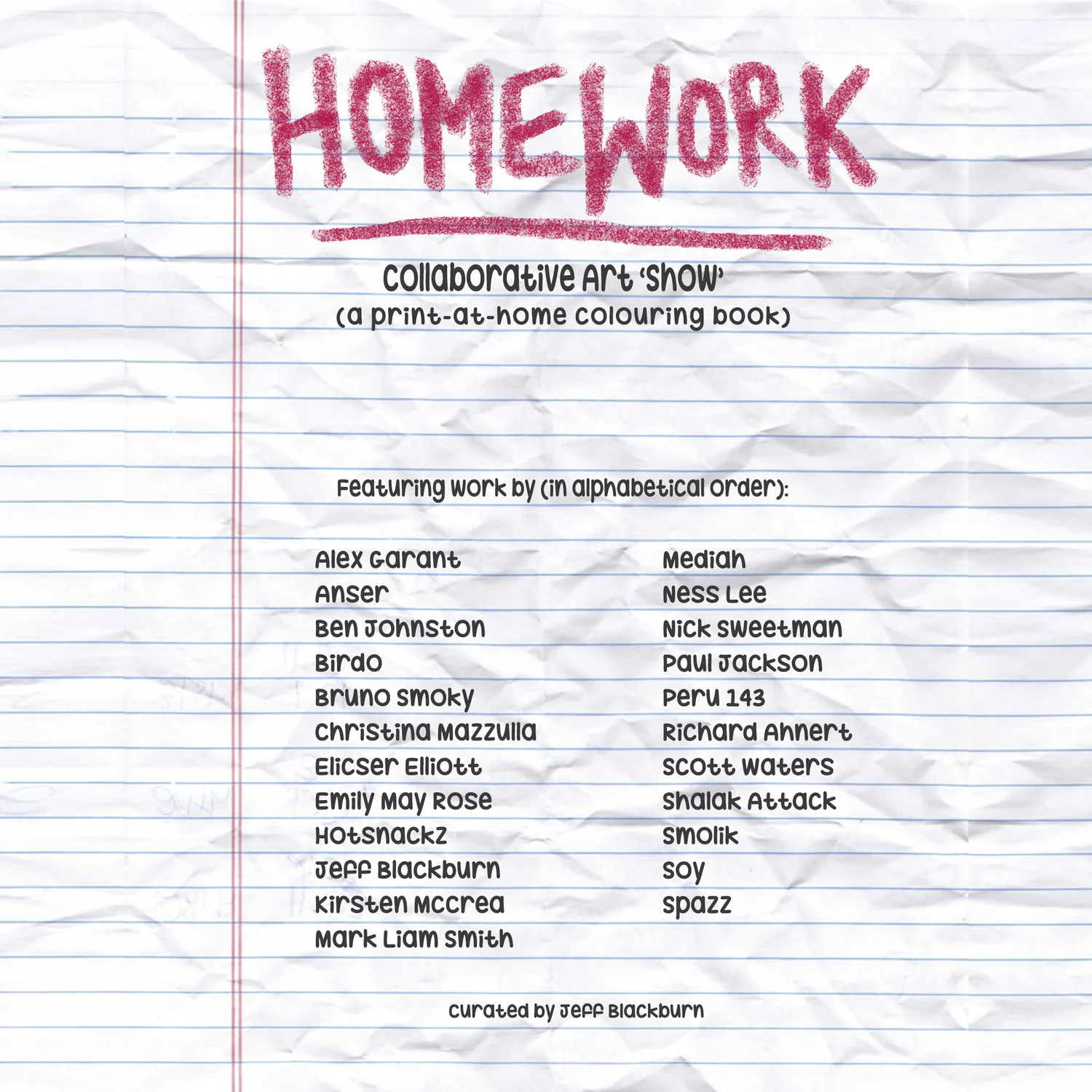 HOMEWORK COLOURING BOOK — blackburn