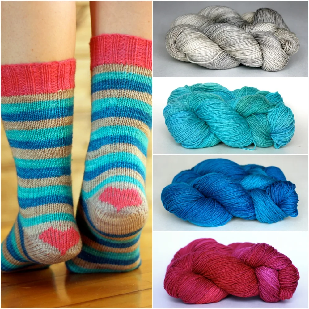 I Heart Striped Socks — Tanis Fiber Arts