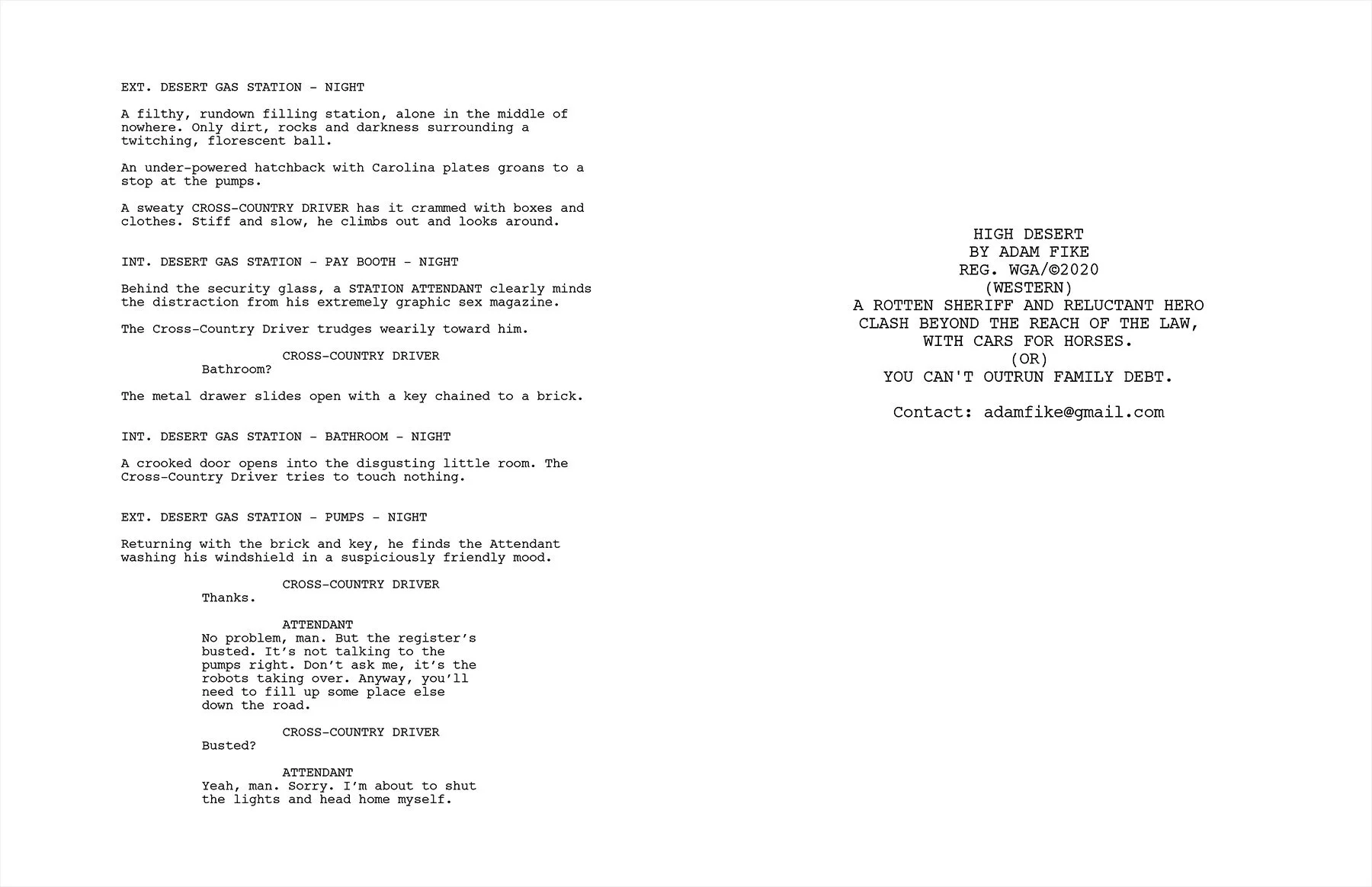 High Desert (SCRIPT) — Adam Fike | Original Content: