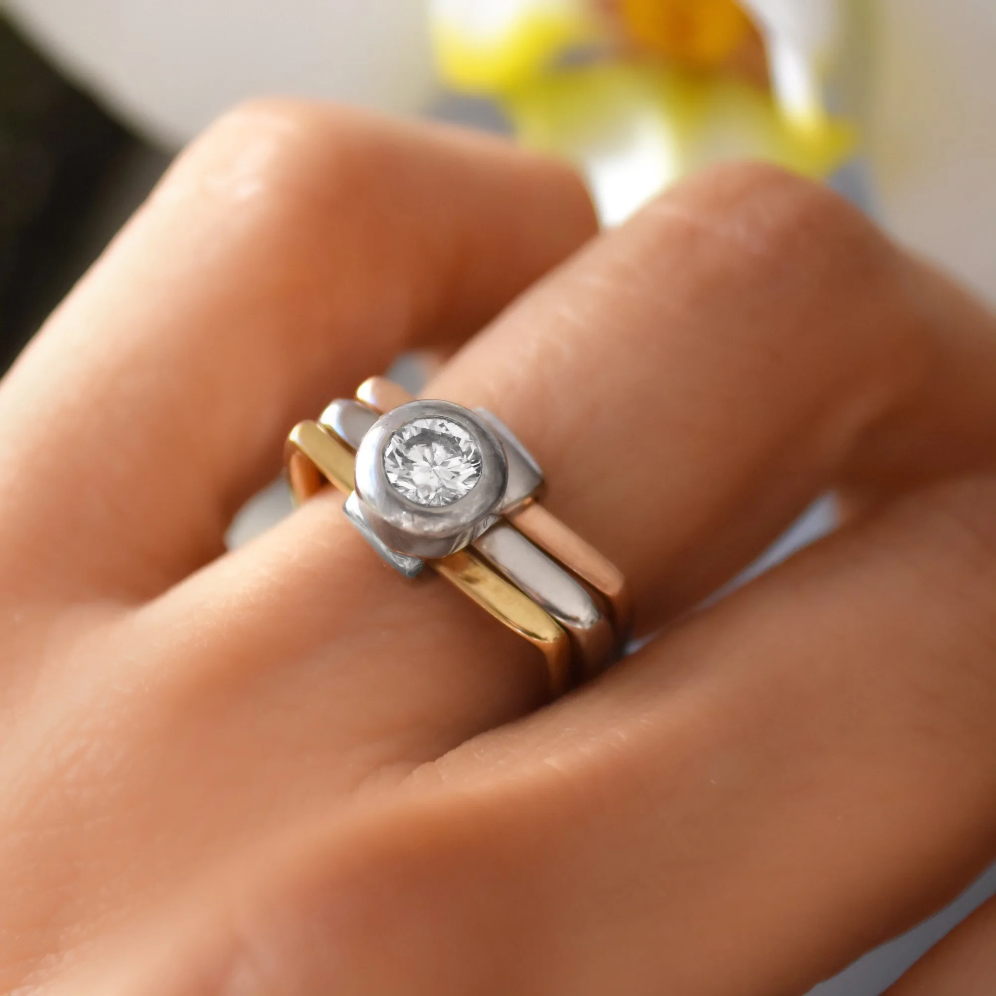 Firenze Diamond Ring - Bezel Set