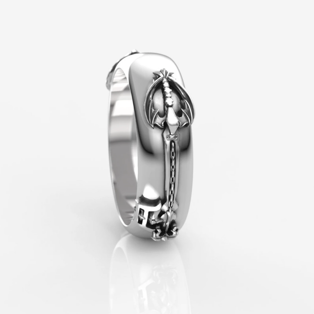 Men's Oblivion Keyblade Ring in Silver or Gold - Unisex Kingdom Hearts Ring — Metal Wendler ...