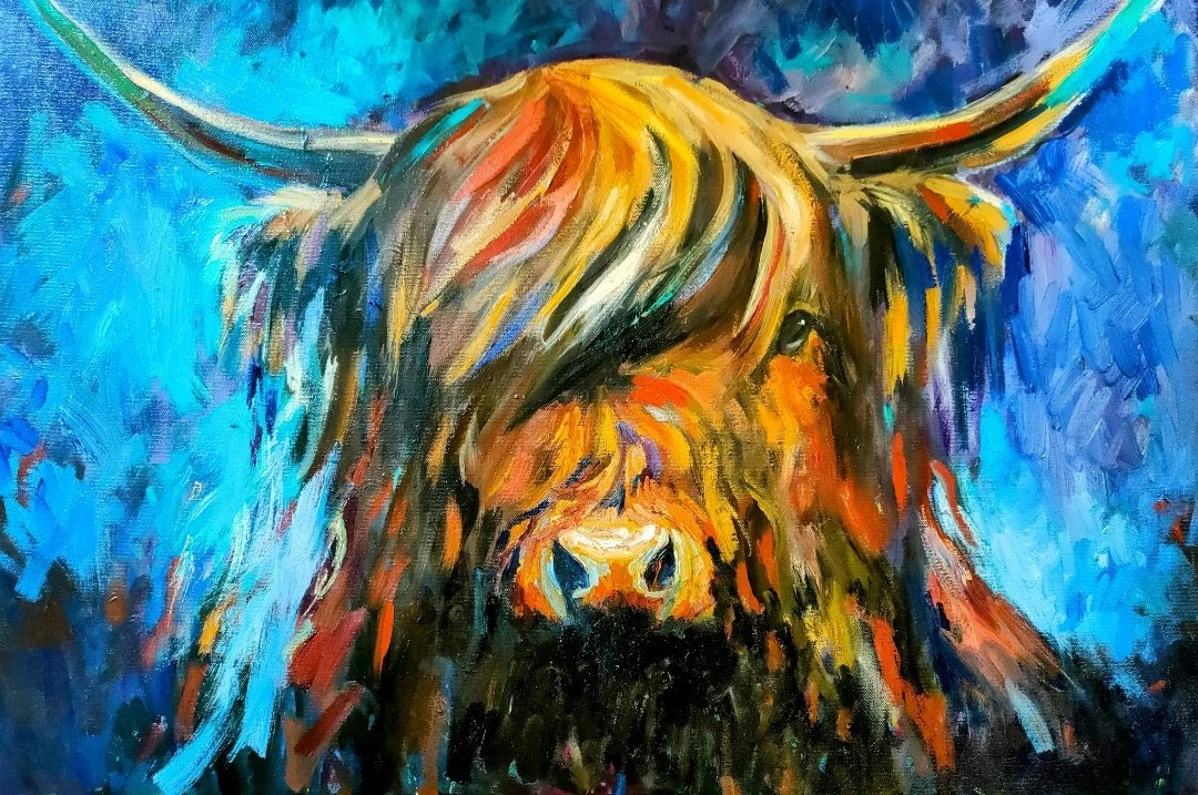 Highland Cow paintings for sale — Fine Art Paintings For Sale UK