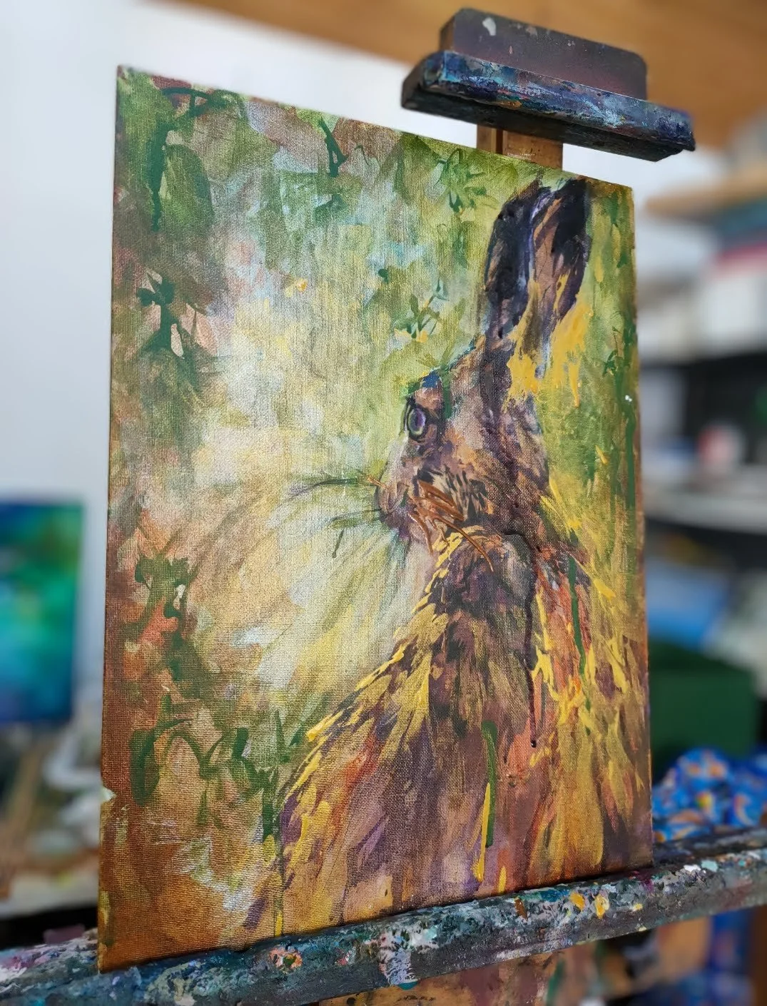 A new hare painting in inks — Susan Gardner - Fine Art