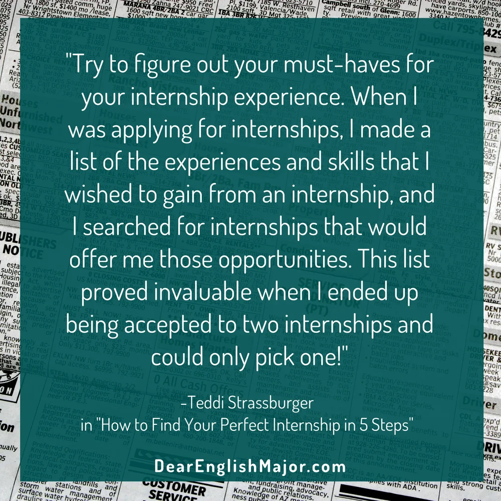 How to Find Your Perfect Internship in 5 Steps — Dear English Major