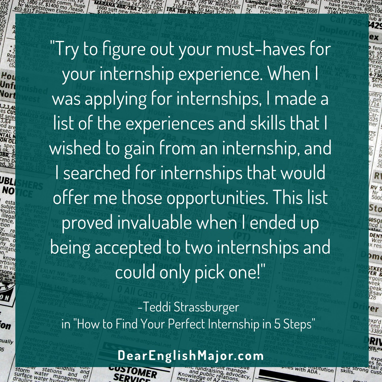 How to Find Your Perfect Internship in 5 Steps — Dear English Major
