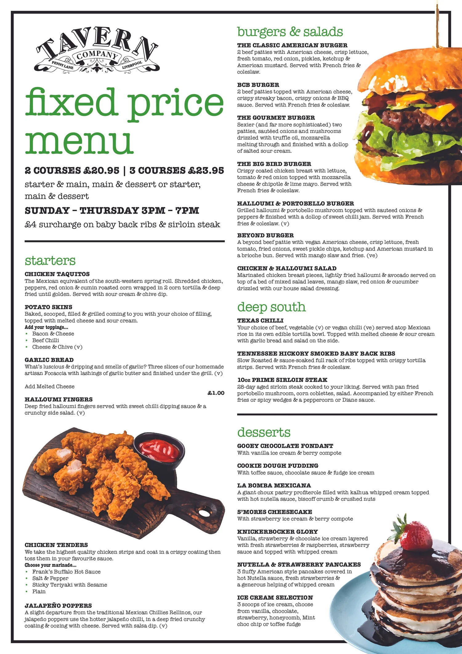 Fixed Price Menu — Tavern Co