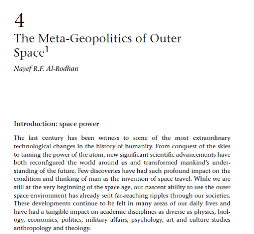 MetaGeopolitics of Outer Space — SH