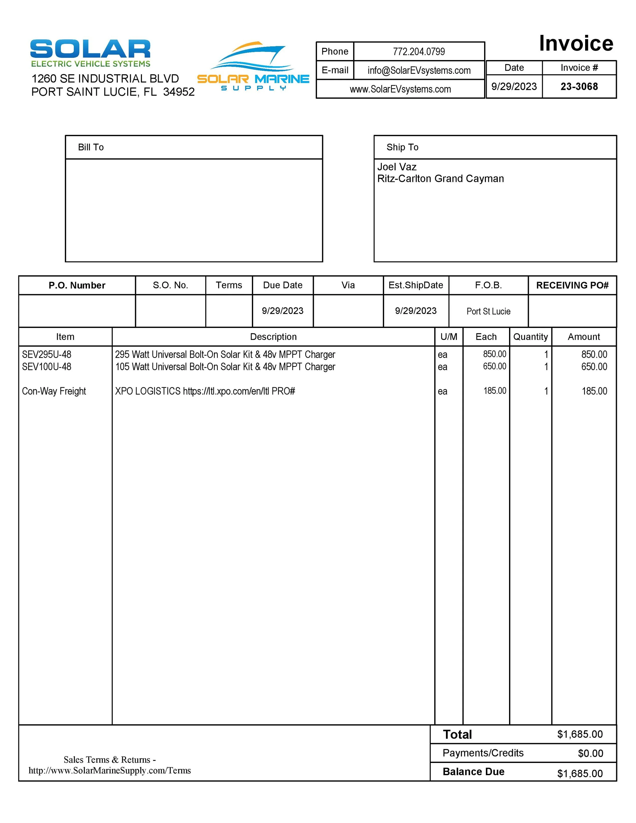 Invoicing — Solar & Electrical Products / Services for Off-Grid, EV's ...