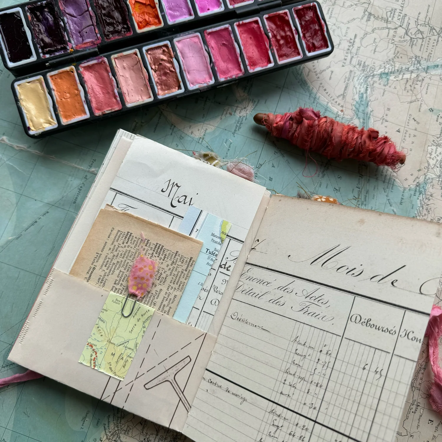 Bons Baisers Postcard Vintage Paper Journal — Happy Journaling