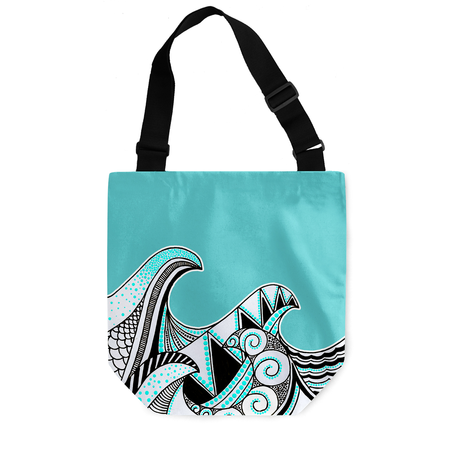 White Mandala Waves by Erin Witters - Tote Bag — Beach Surf Decor by ...