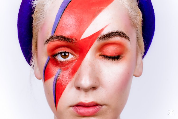 David Bowie Lightning Bolt Makeup
