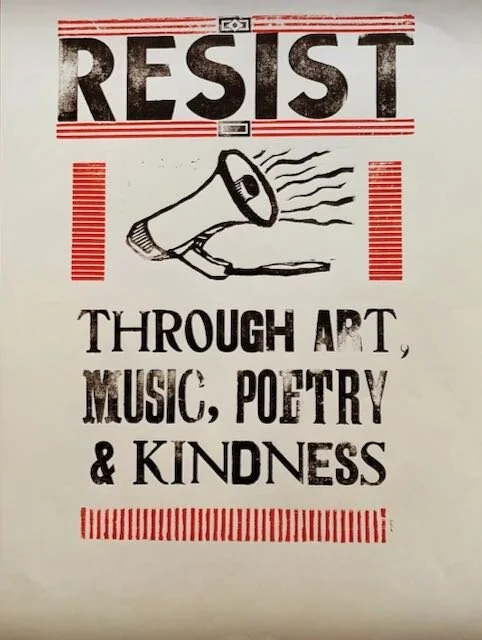 Resist Letterpress Poster — R. Hannigan Art & Design