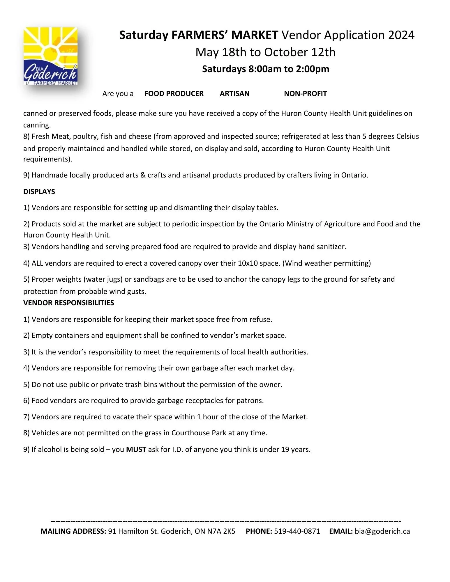 Vendors - Farmers' Market Goderich — Welcome!